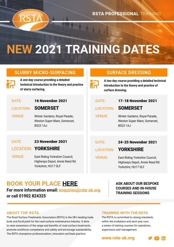 RSTA Announces Autumn Training for 2021 - RSTA